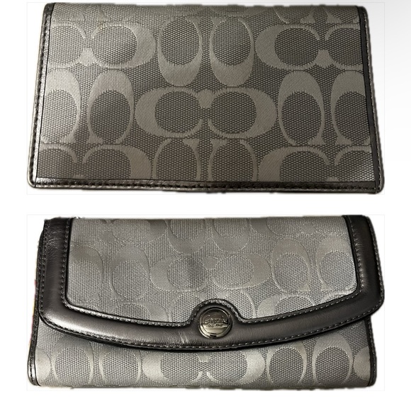 Coach | Bags | Coach 2 Piece Signature Trifold Wallet And Fold ...